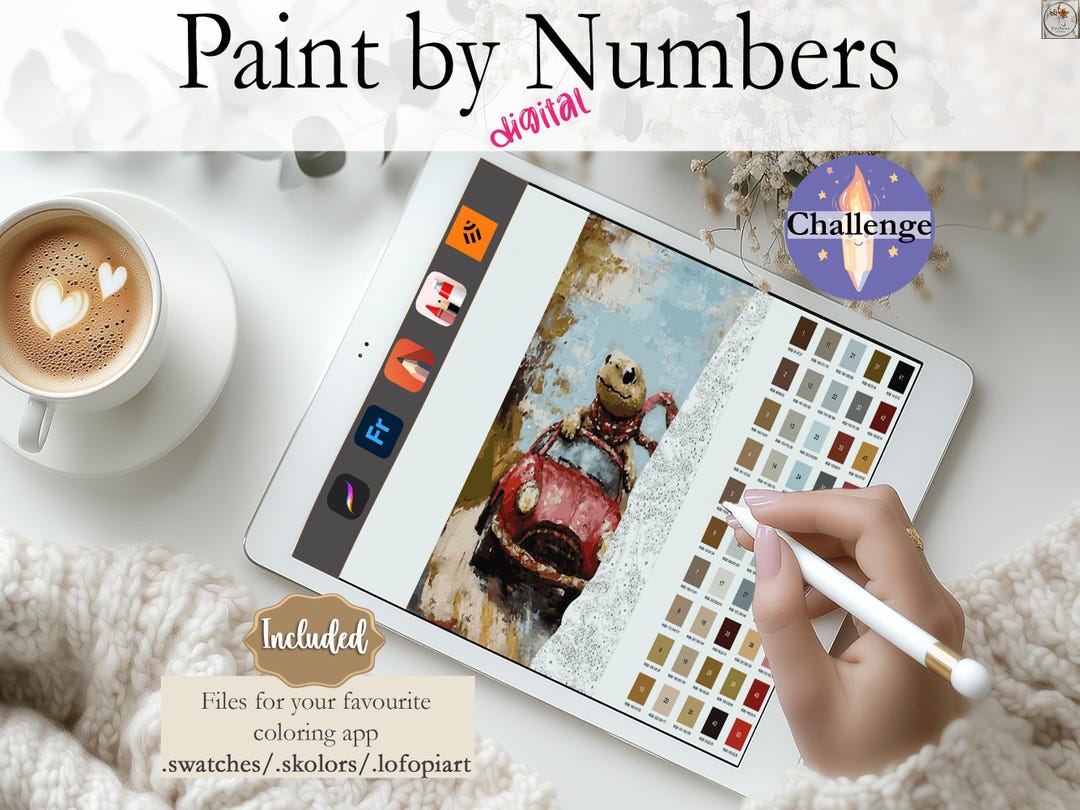 Driving Gecko | Digital Paint by Numbers|instant Download|perfect for ...