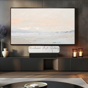 Abstract Art for Frame TV in Neutral Tones, Calming Coastal Landscape ...