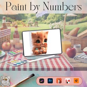 Digital Paint by Numbers - Cuddly Kitten | Instant Download |perfect ...