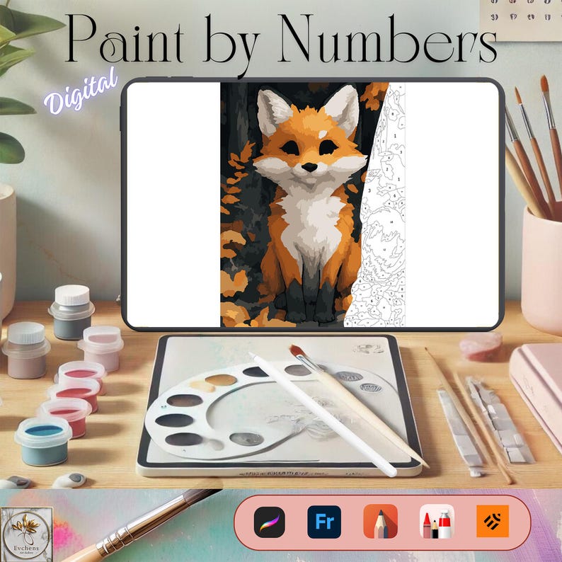 Digital Paint by Numbers - Fox | Instant Download | Perfect for ...