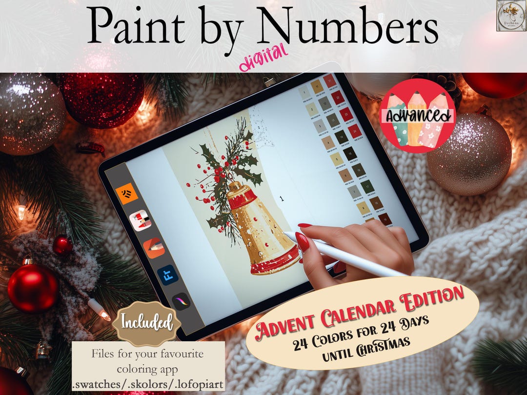 Holiday Bell | Digital Paint by Numbers|instant Download| Procreate ...