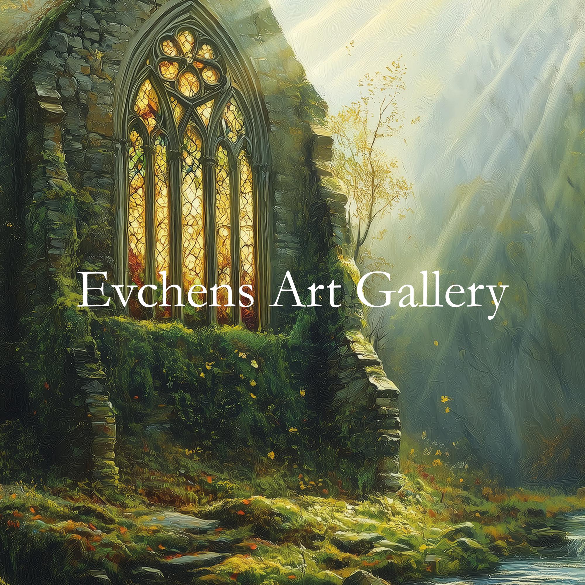 Romantic Ruins Wall Art, Gothic Forest Scene, Mystical Landscape ...