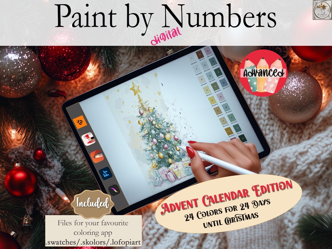 Christmas Tree Glow | Digital Paint by Numbers|instant Download ...