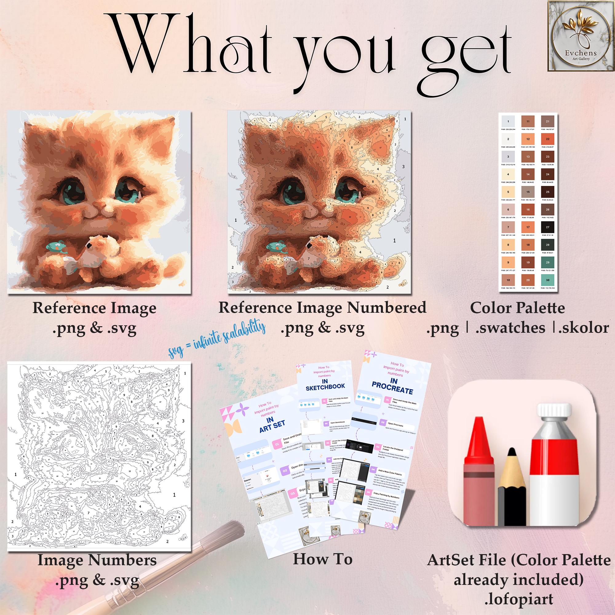 Digital Paint by Numbers - Cuddly Kitten | Instant Download |perfect ...
