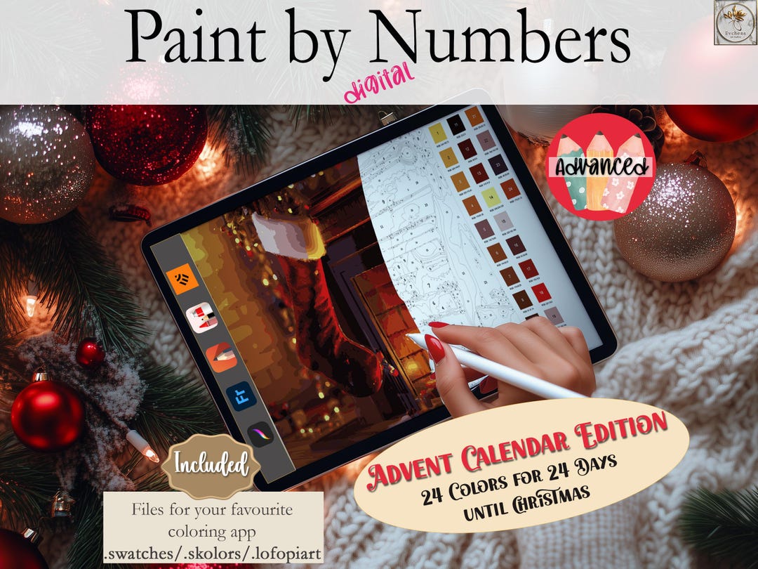 Fireside Magic | Digital Paint by Numbers|instant Download| Procreate ...