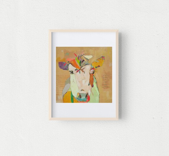 Cow Paper Print Farm Themed Kitchen Wall Decor Modern | Etsy