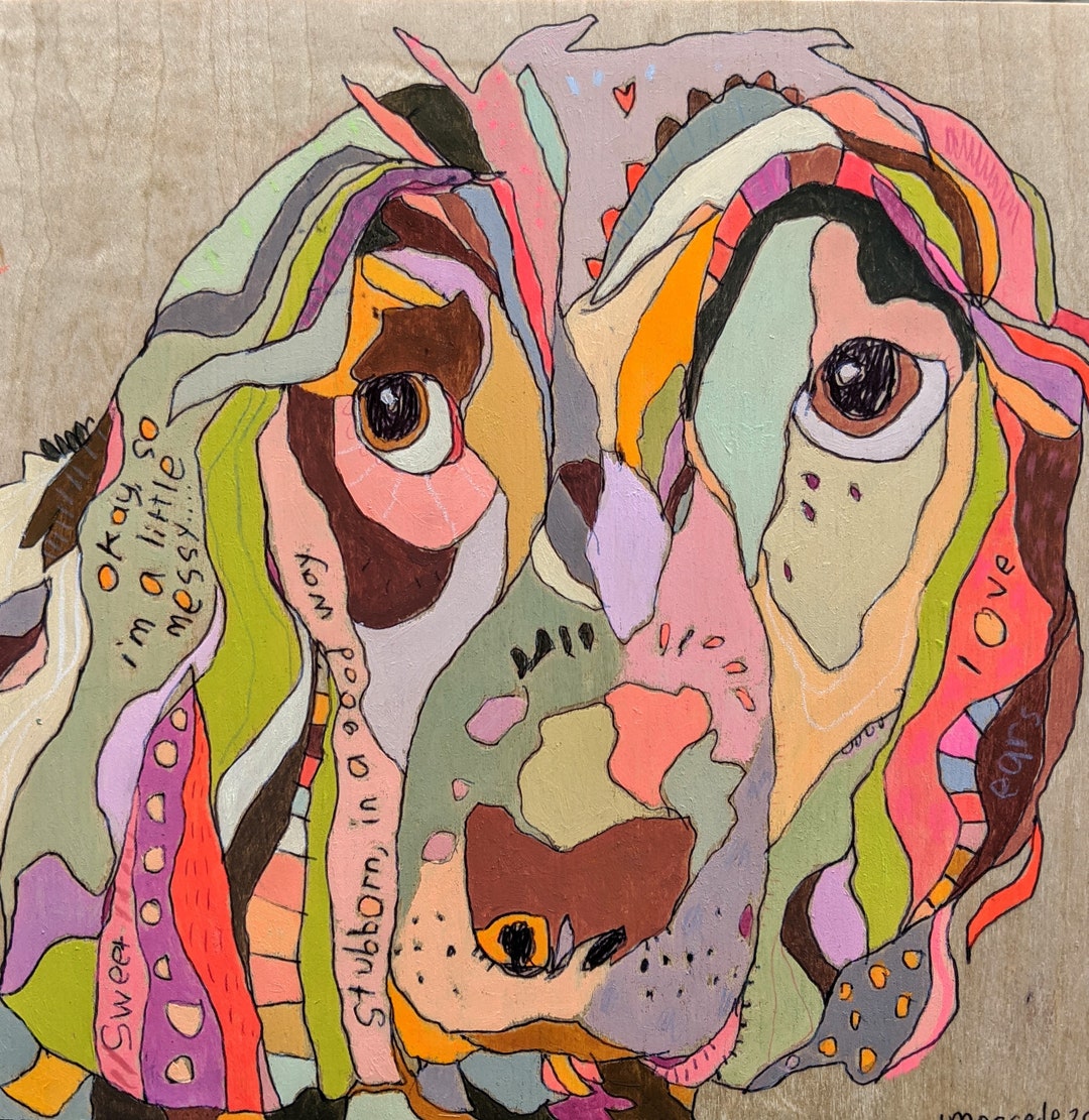 Custom Pet Portrait, Funky Abstract Commission, Unique Colorful Fun ...