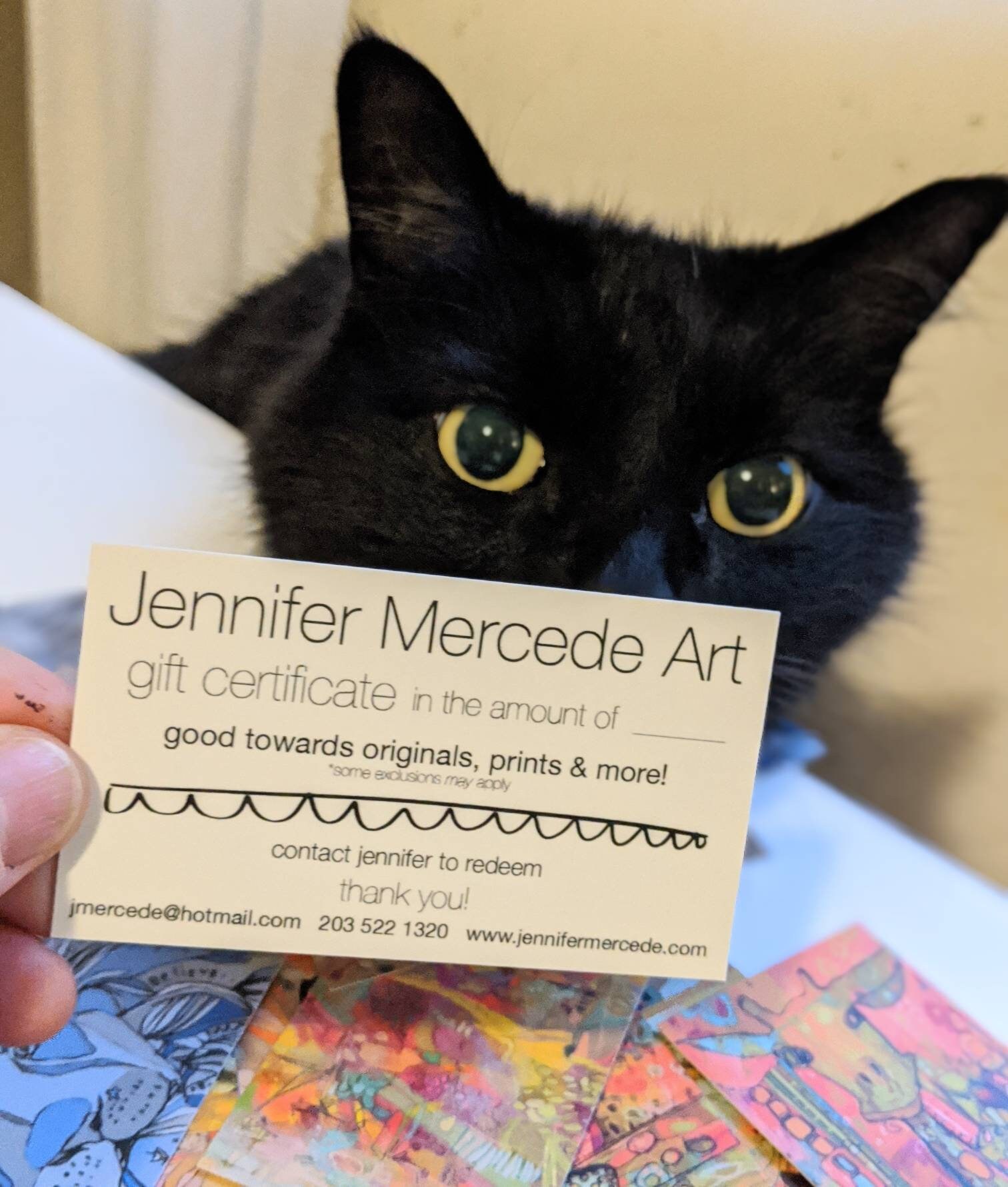 Gift Certificate, Jennifer Mercede Art, Colorful Funky Art Lover Unique ...