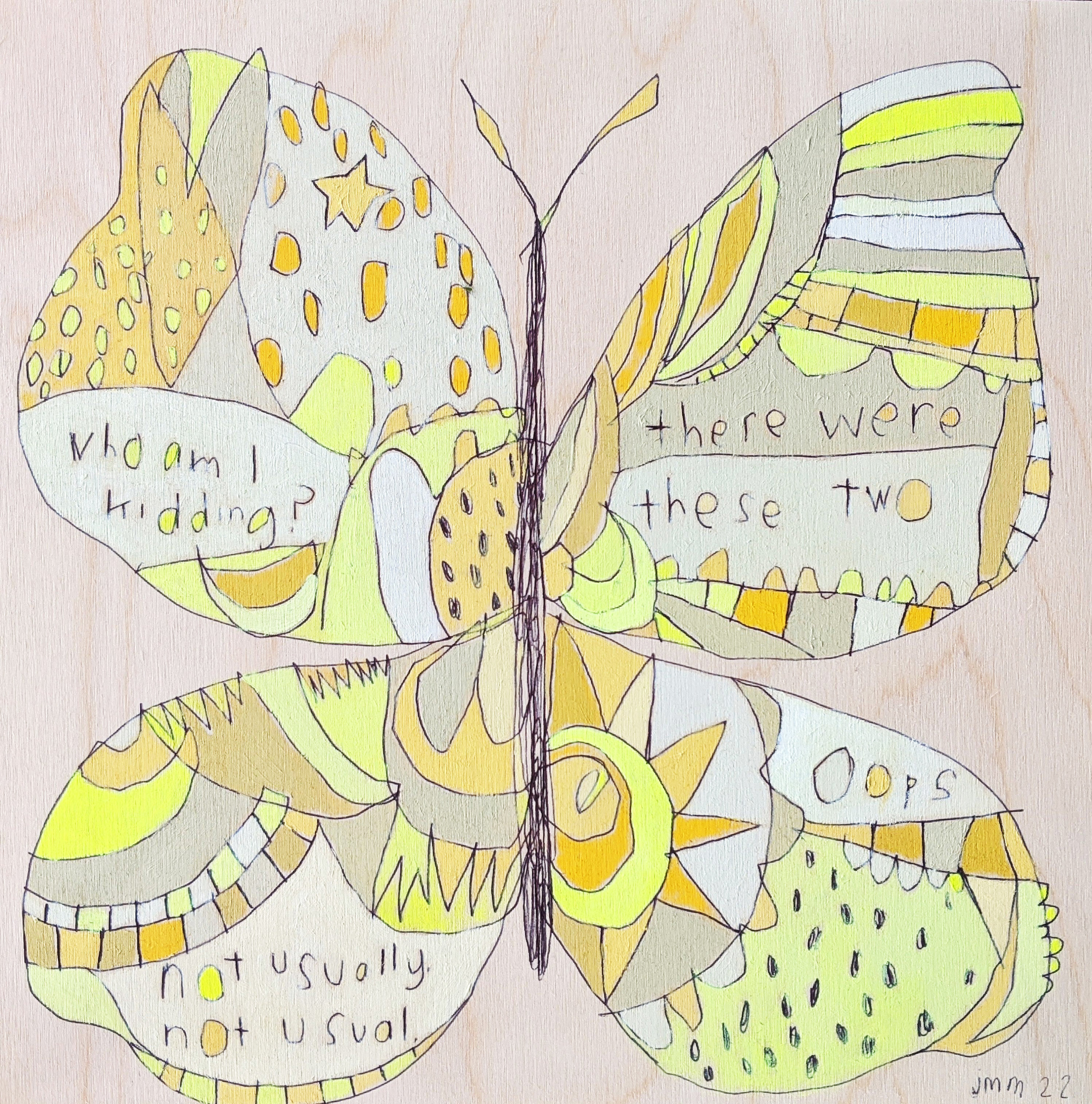 ORIGINAL Butterfly Painting by Jennifer Mercede 'usual' on Wood, Art ...