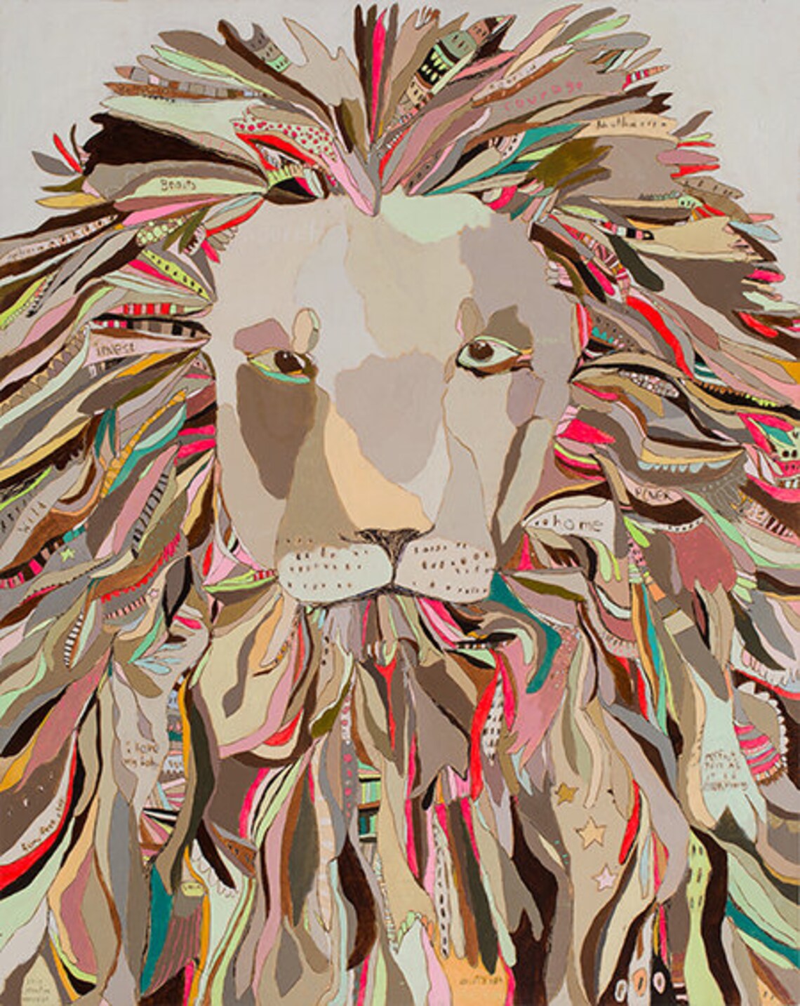 Set of 3 Lion Paper Prints, Nursery Colorful Maximalist Decor, 11x14in ...
