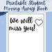 Student Moving Away Book, Printable Book, We Will Miss You Student Book ...