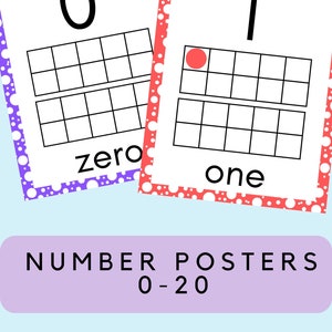 Classroom Numbers 0-20 Posters, Printable, Instant Download, Number ...