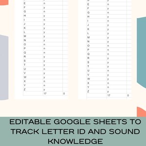 Editable Google Sheet Data Tracking Letter Identification and Letter ...
