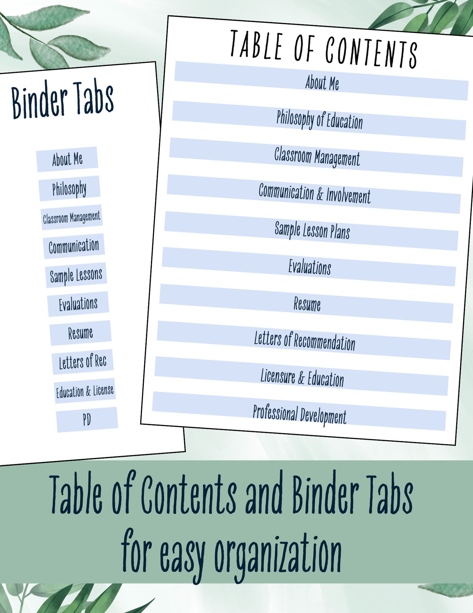 Editable Teacher Portfolio Template, Printable Educator Portfolio, Job ...