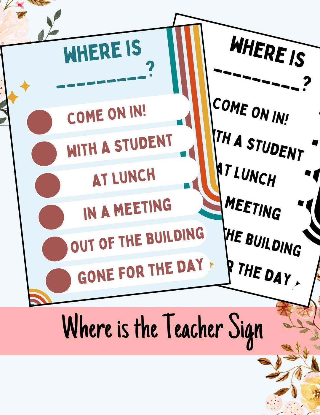 Where to Find the Teacher Door Sign | Editable | Classroom Sign | Find ...