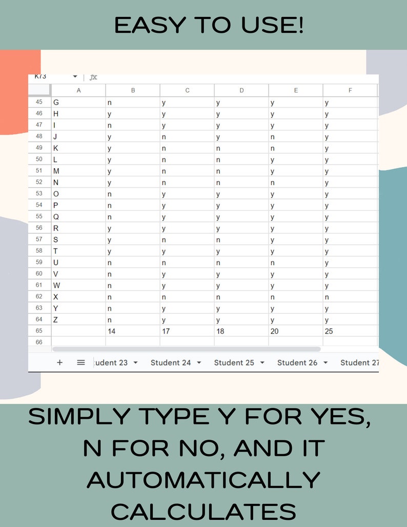 Editable Google Sheet Data Tracking Letter Identification and Letter ...