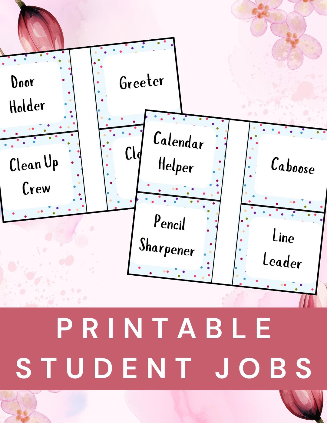 Printable Classroom Student Jobs, Classroom Jobs | Simple Print Font ...