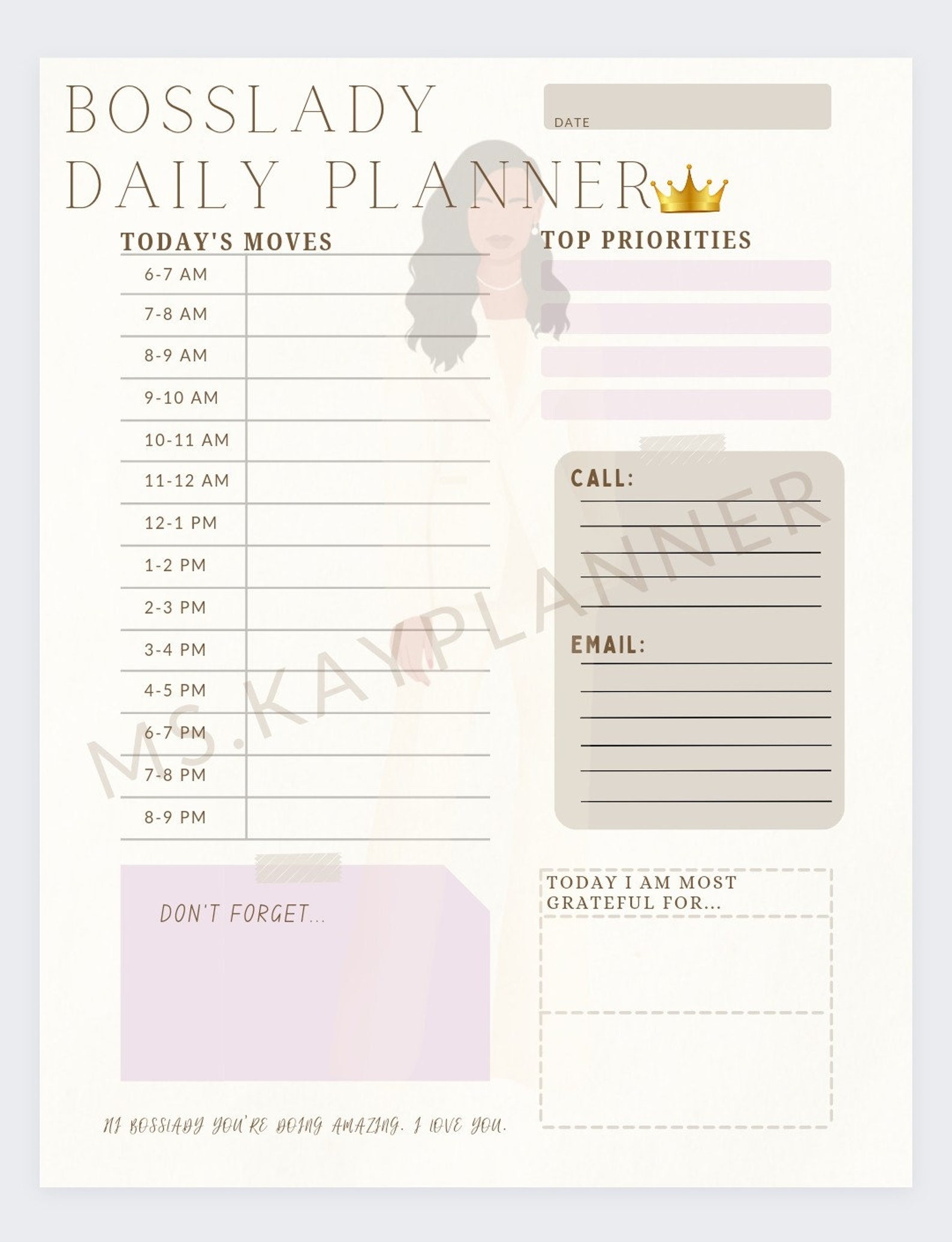 Bosslady Daily Planner; A Must Have for All Boss-ladies/business Women ...
