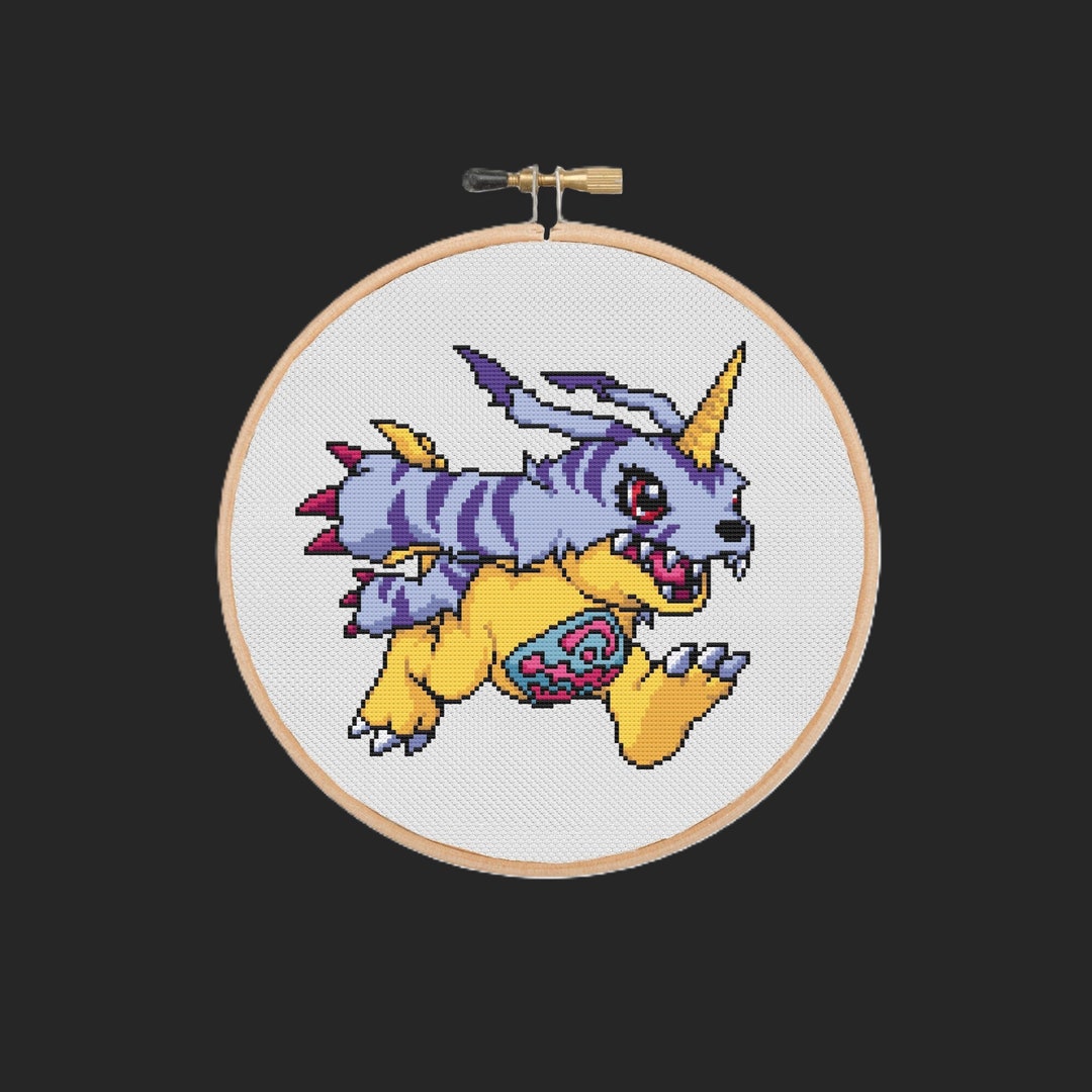 Gabumon Digimon PDF Cross Stitch Pattern Anime Cartoon DIGITAL DOWNLOAD ...