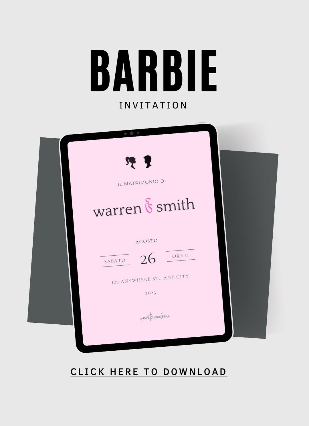 BARBIE Inspiration Wedding Invitation - Etsy