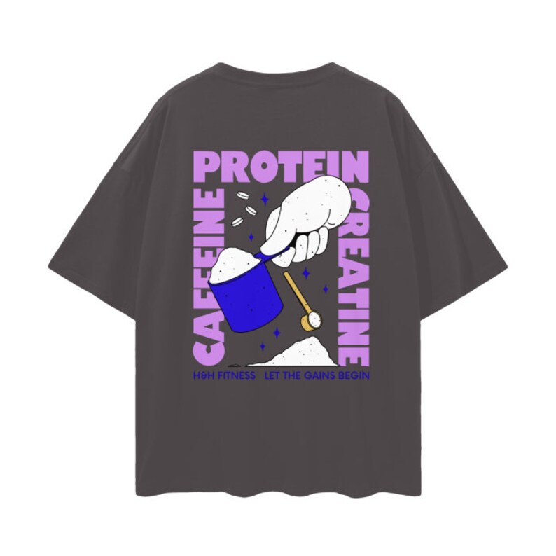 Caffeine Protein Creatine Lifting Shirt - OVERSIZED Pump Cover, Workout ...