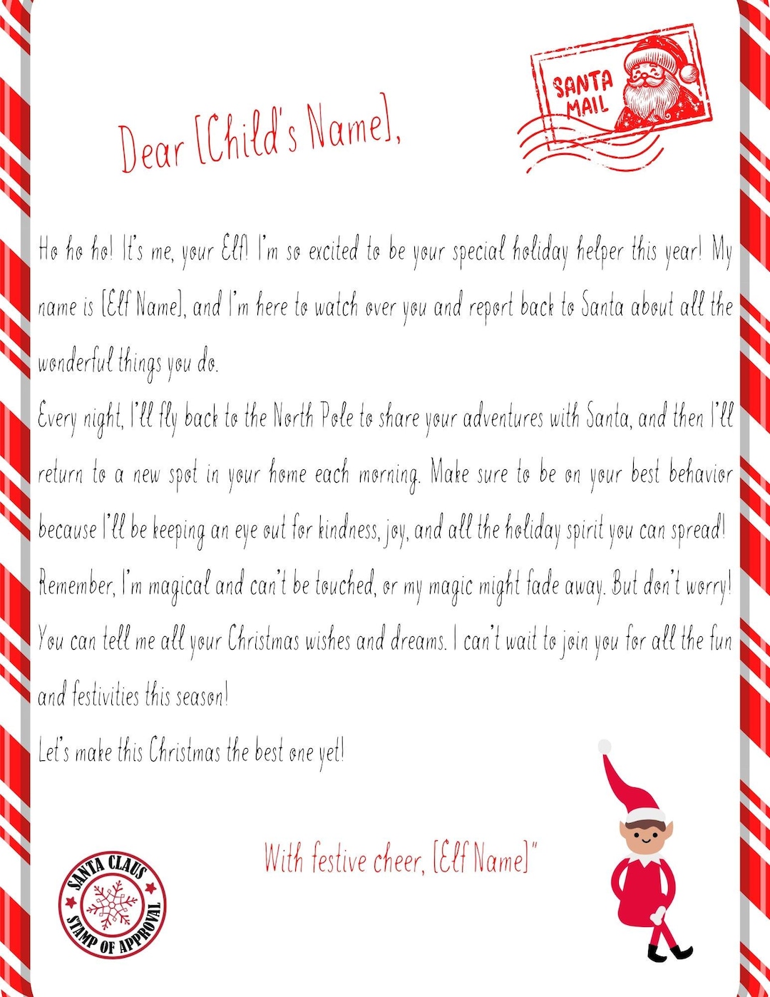 Elf Letter, Intro Letter for Elf, Christmas Letter for Return of Elf - Etsy