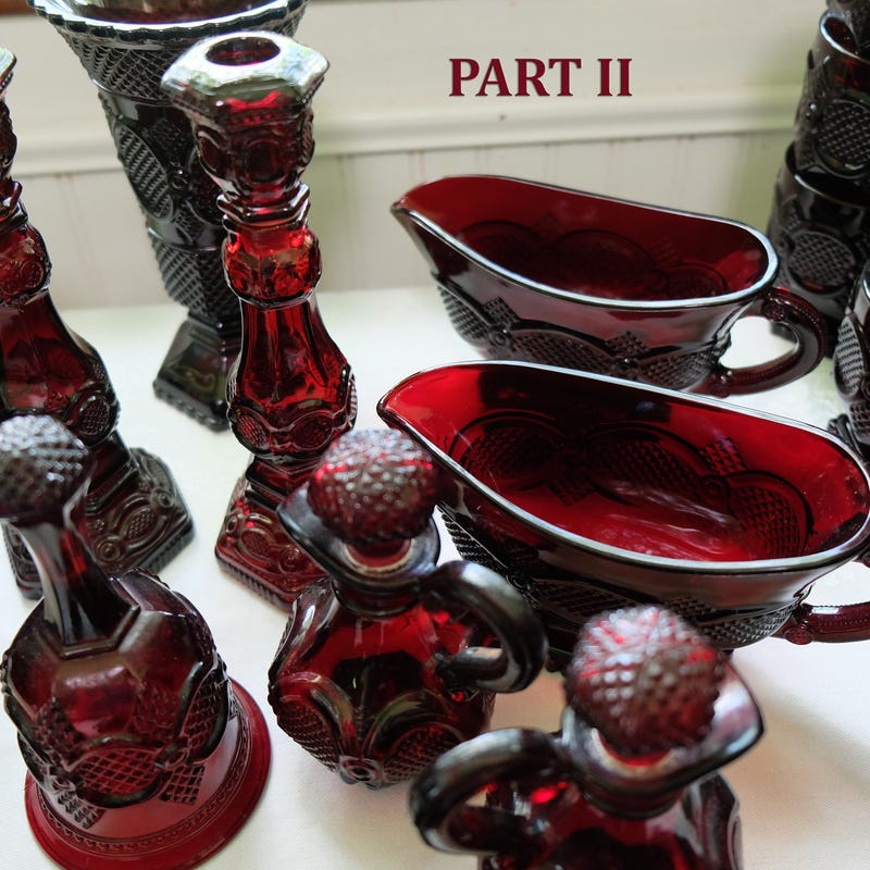 Avon Red Glassware - Etsy