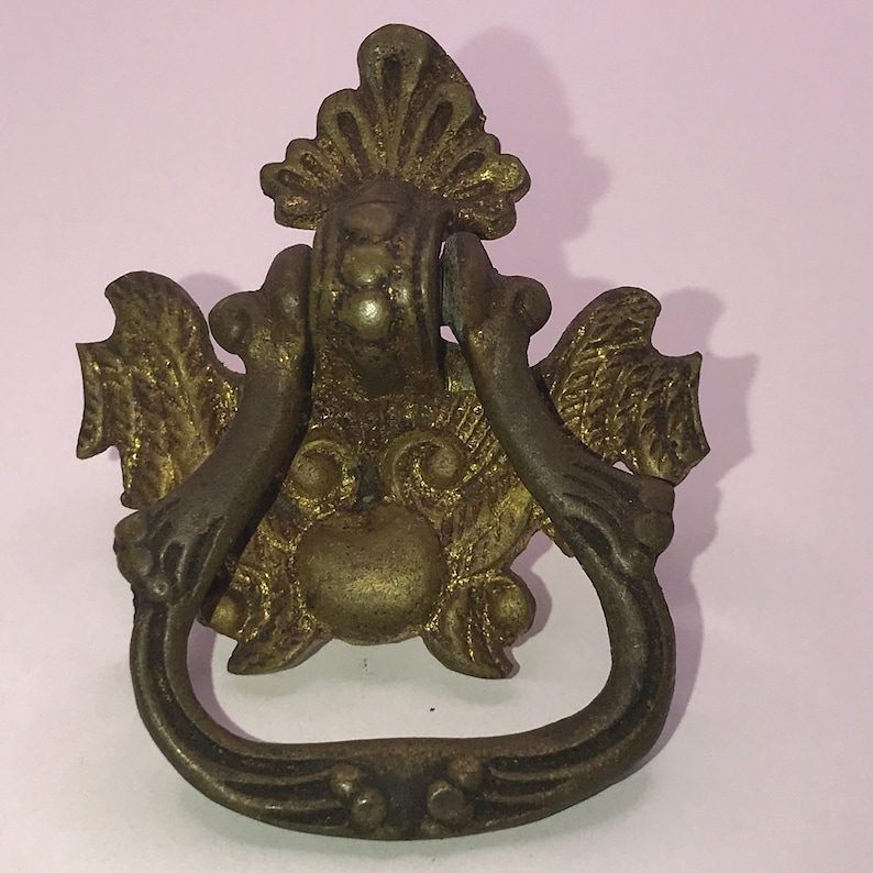 Antique Brass Drop Pull: Architectural Salvage Furniture Hardware ...