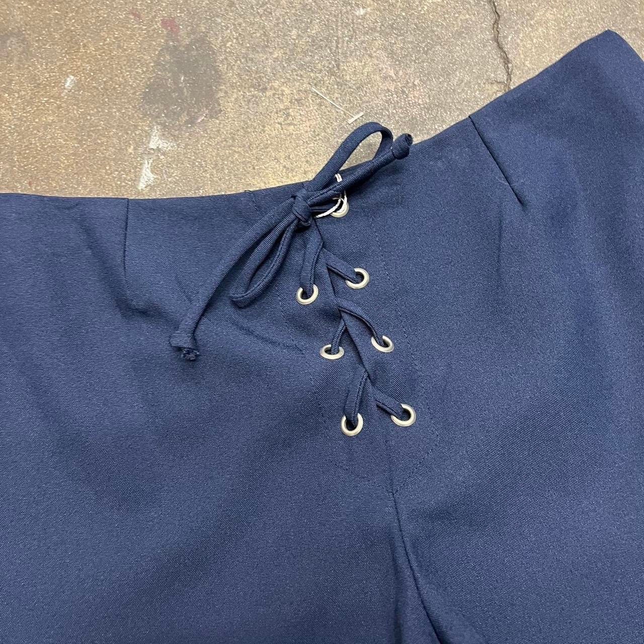 1990s Navy Blue Lace up Mini Shorts Made in USA Size Small - Etsy