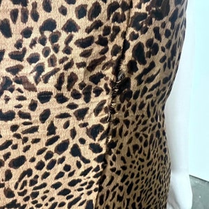 1990s Y2k Silk Cheetah Leopard Animal Print Asymmetrical Flowy Dress ...