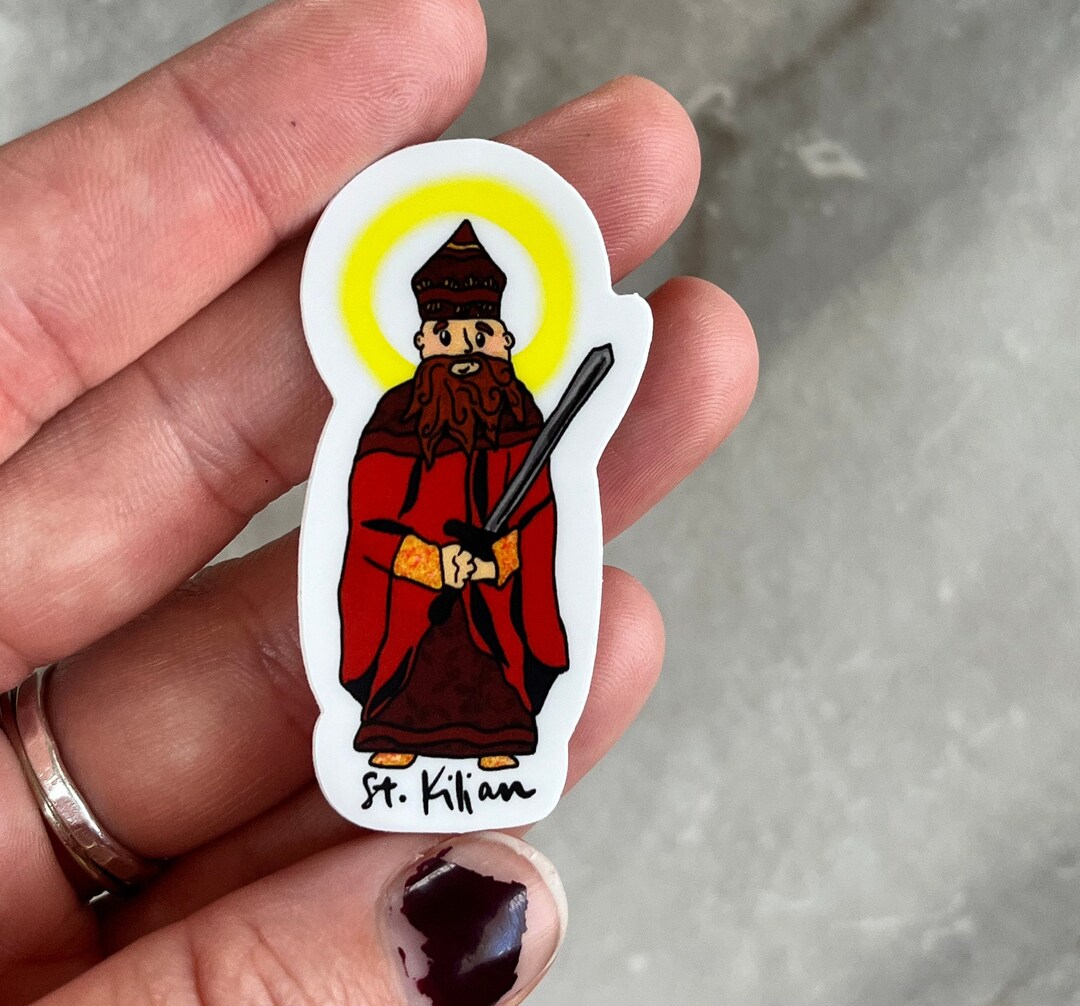 Saint Kilian of Ireland Mini Sticker WITH Blessed Mother Sticker - 2 ...