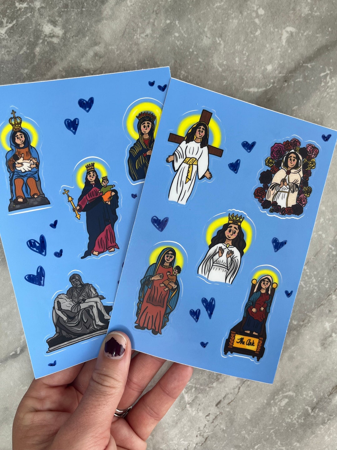 Blessed Mother Sticker Sheets - 2 Sheets - 10 Stickers Total - Catholic ...