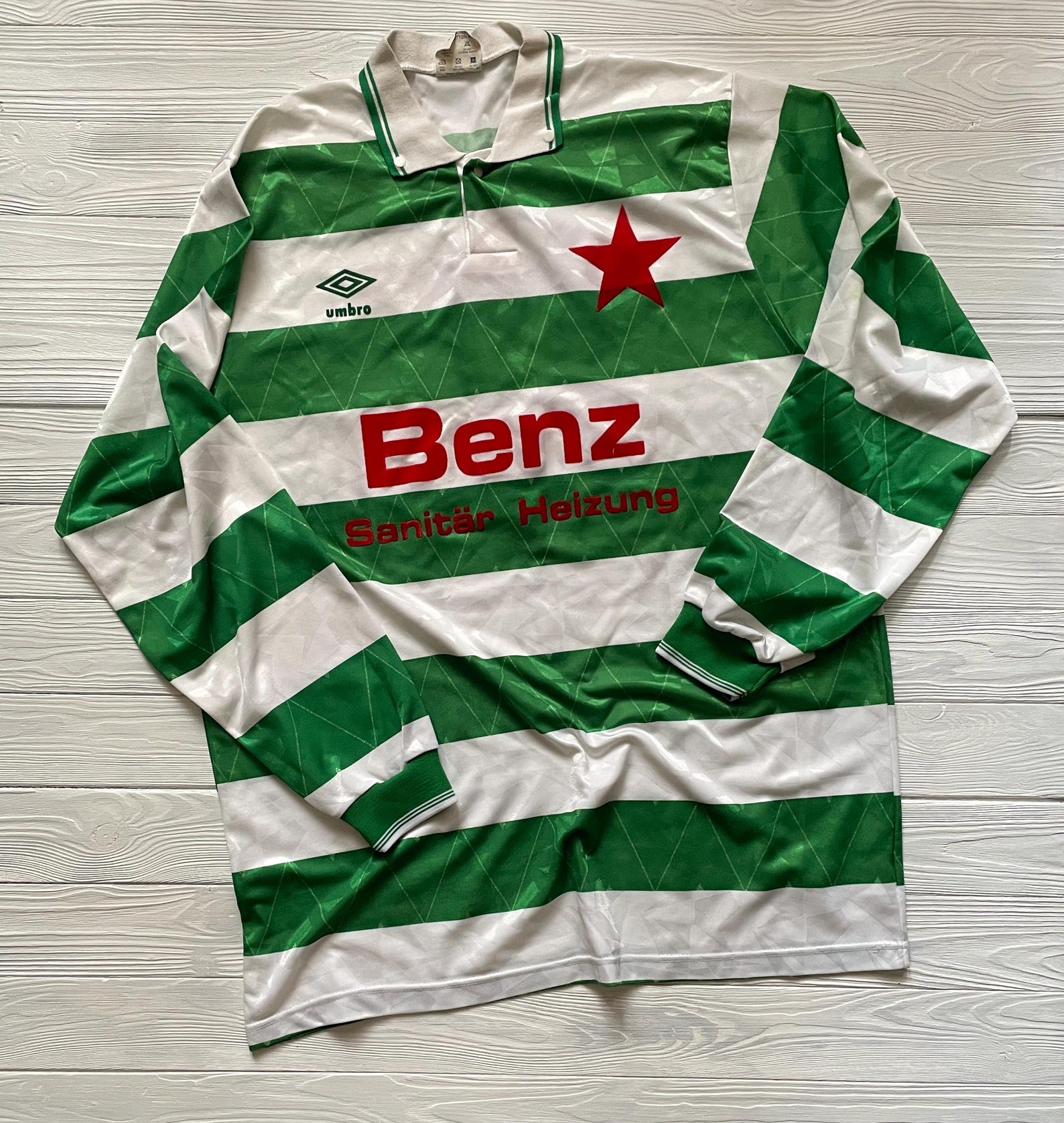 Vintage FC Red Star Zurich Home 90s Match Worn Umbro Green Mens SZ XL ...