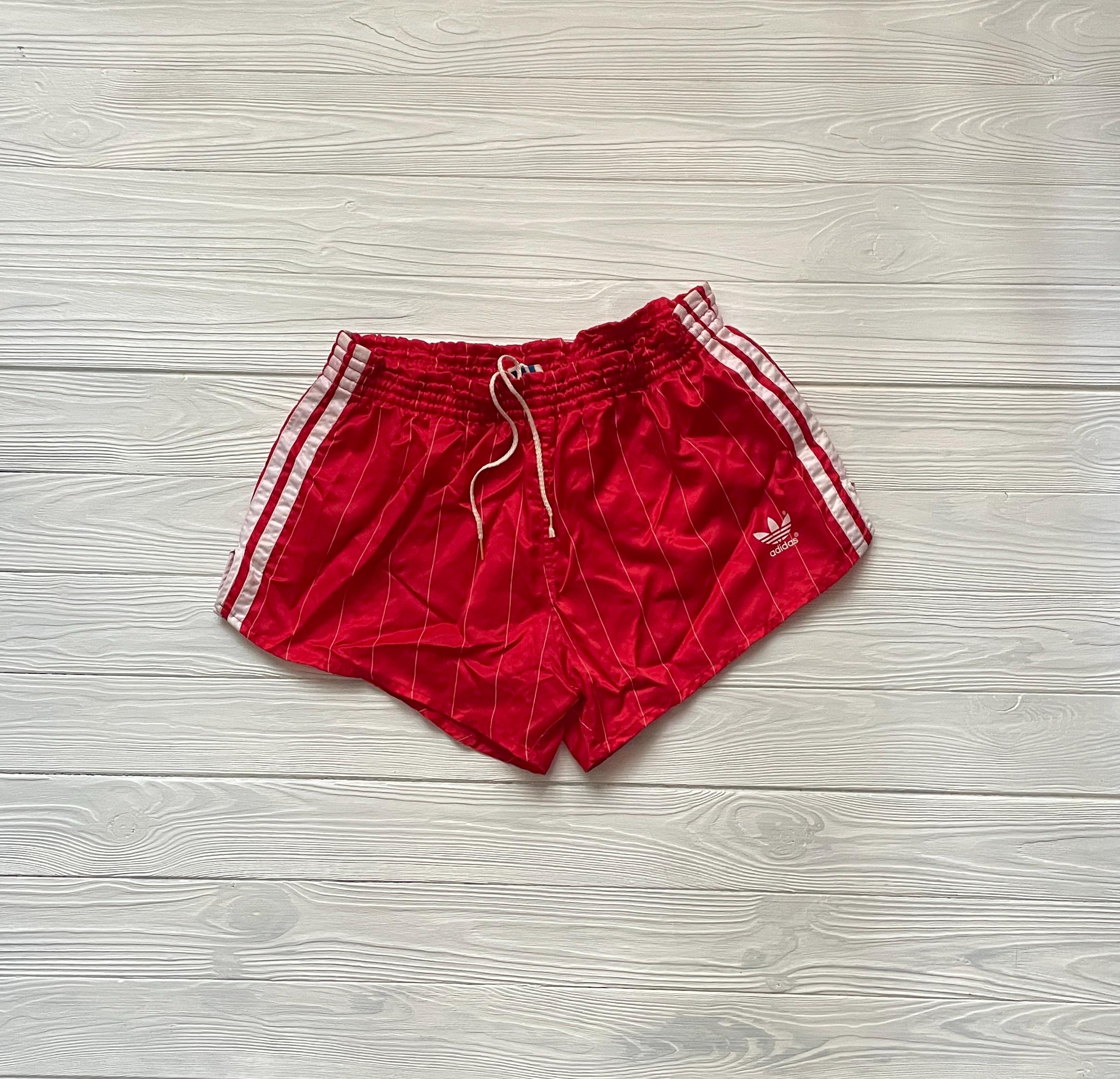 Adidas Santiago Sprinter Shorts Vintage 80s Football Sprinter Red Nylon ...