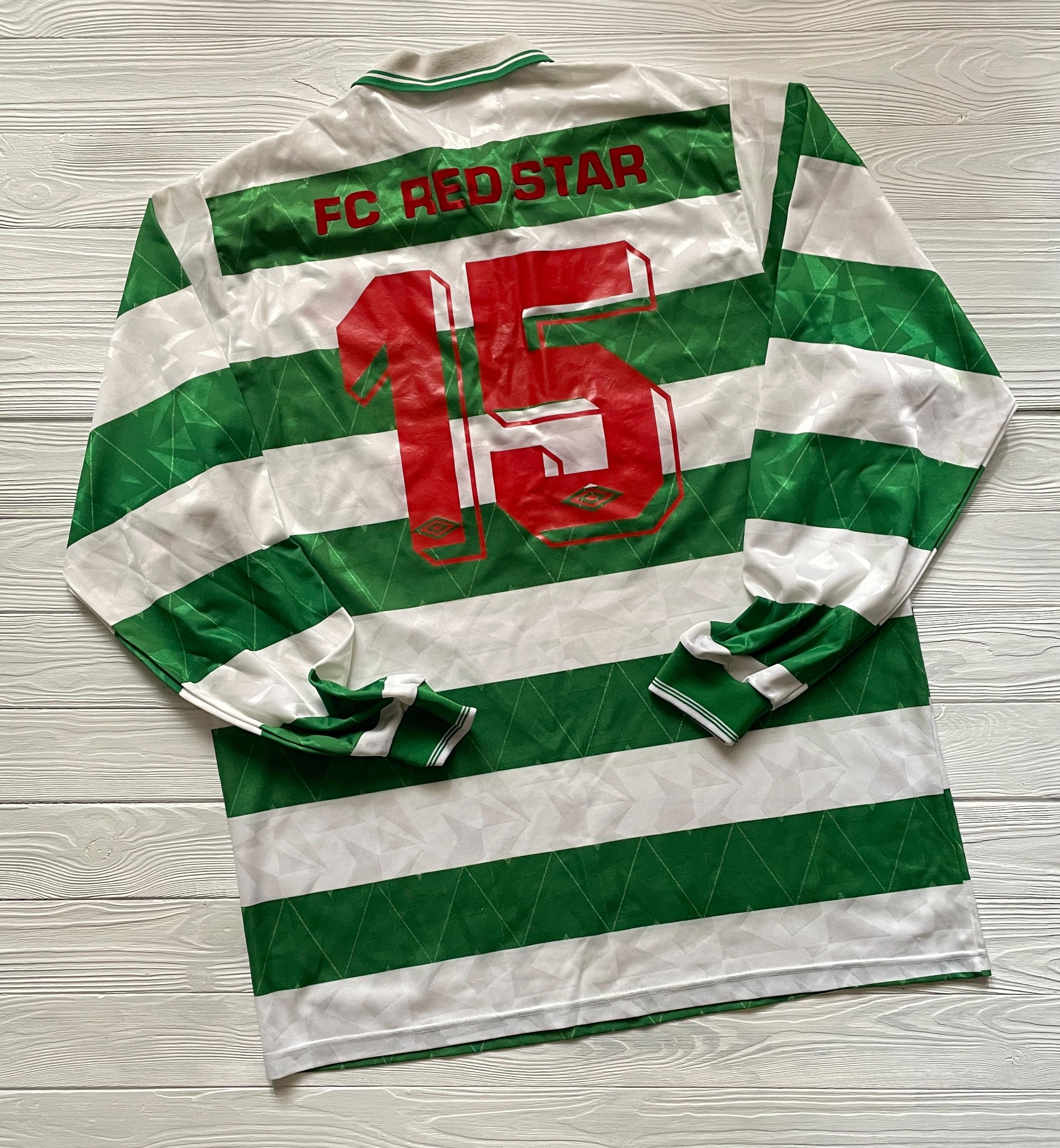 Vintage FC Red Star Zurich Home 90s Match Worn Umbro Green Mens SZ XL ...