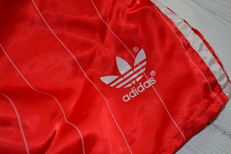 Adidas Santiago Sprinter Shorts Vintage 80s Football Sprinter Red Nylon ...