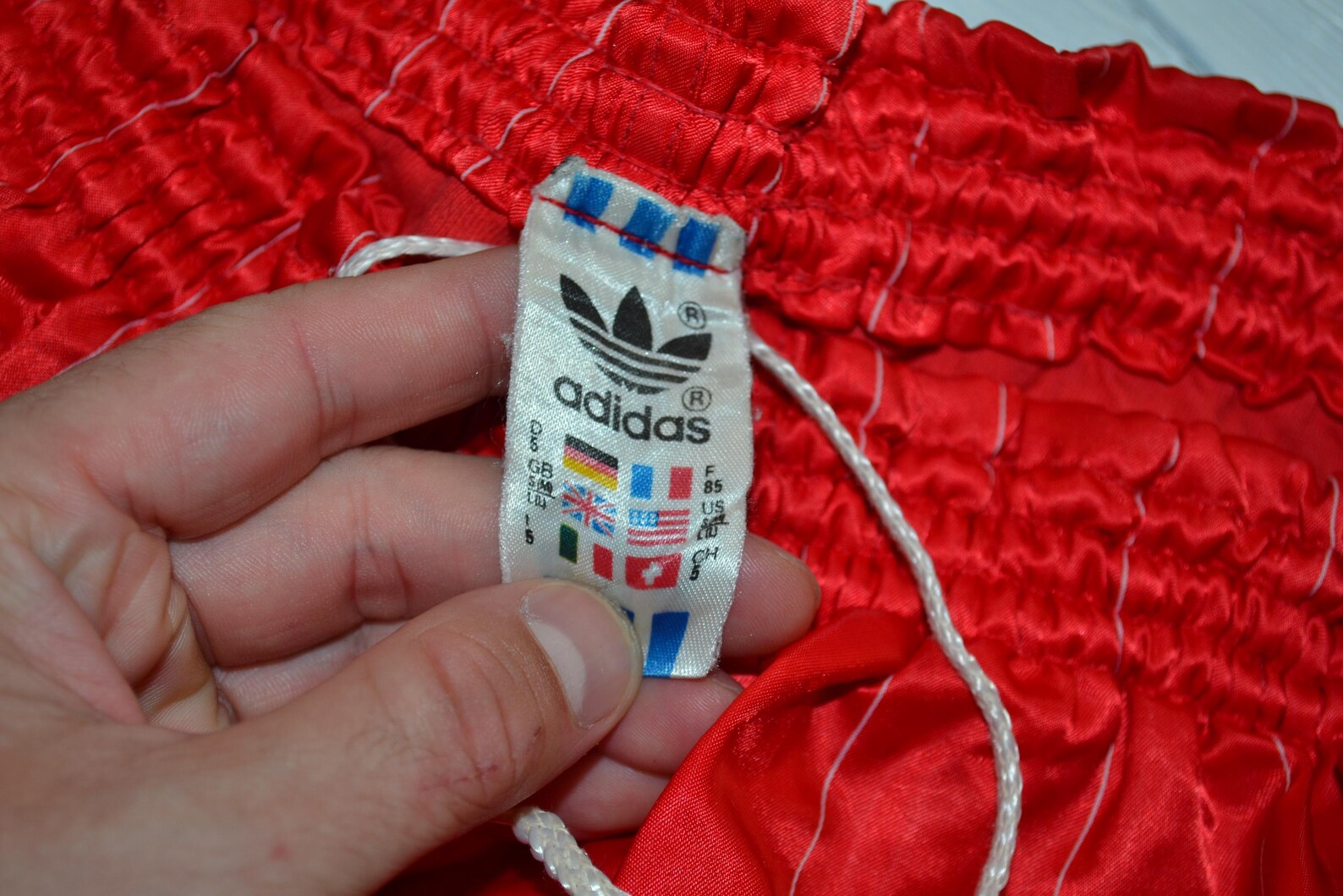 Adidas Santiago Sprinter Shorts Vintage 80s Football Sprinter Red Nylon ...