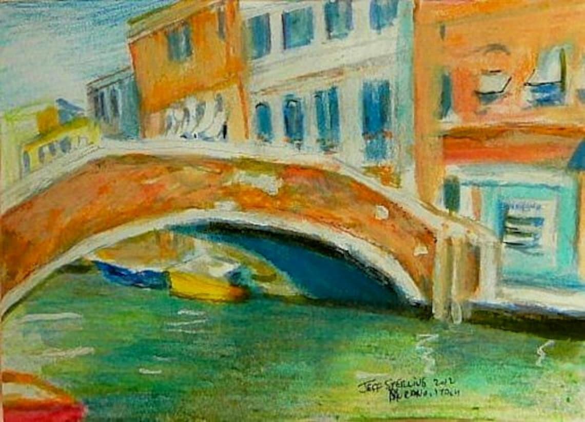 Murano Italy Original Painting in Frame - Etsy