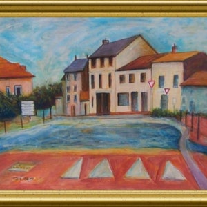 French Village Original Cityscape-landscape in Frame - Etsy