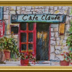 Cafe Claude - Original French Scene Painting in Frame - Etsy