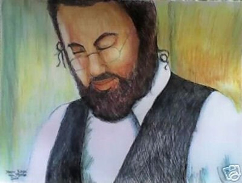 Judaica Jewish Art Cantor in Synagogue Yom Kippur Original Painting in ...