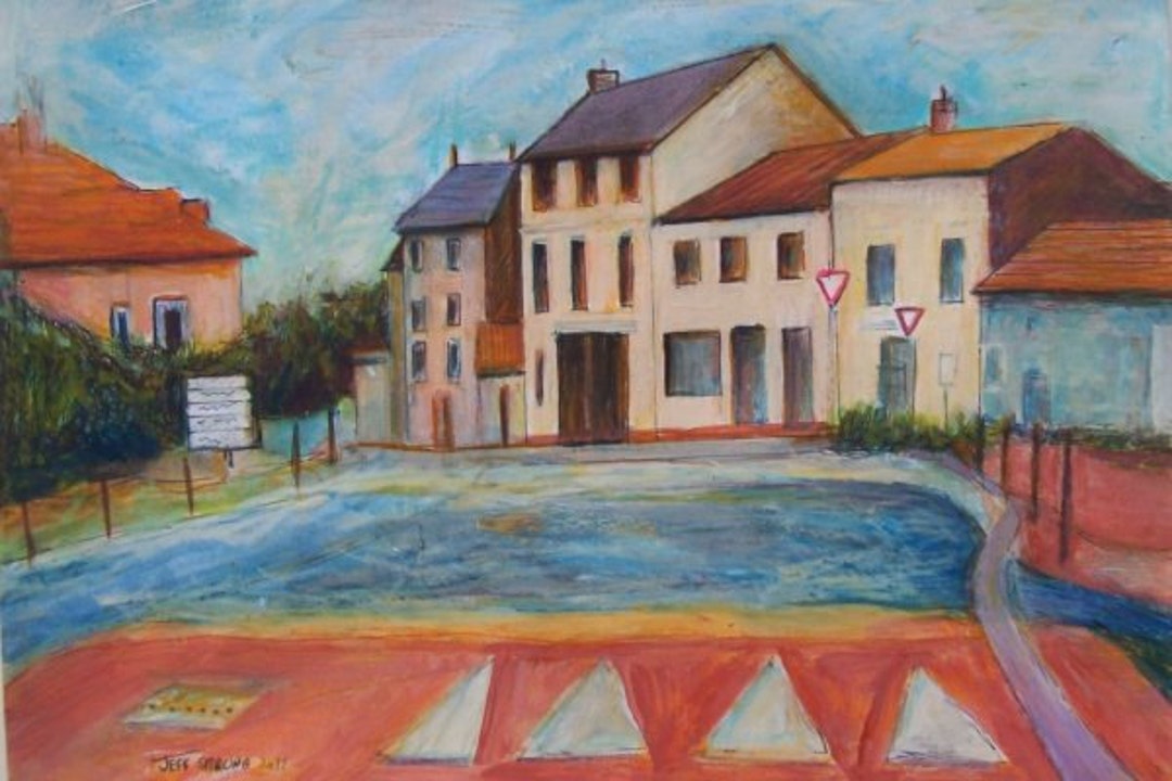 French Village Original Cityscape-landscape in Frame - Etsy