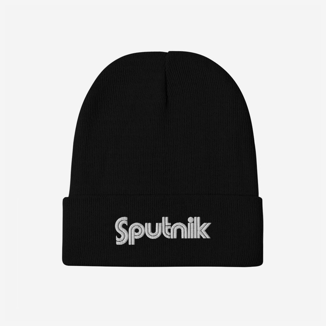 Black Beanie With Sputnik Logo - Vintage Soviet Space Design - Warm ...