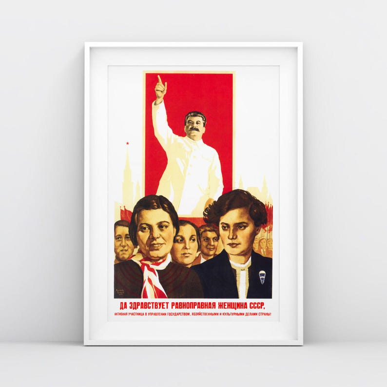 Rare Soviet Poster – "long Live the Equal Rights of Soviet Women ...