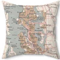 Seattle Skyline Pillow - Seattle Cityscape Throw Pillow - Seattle ...