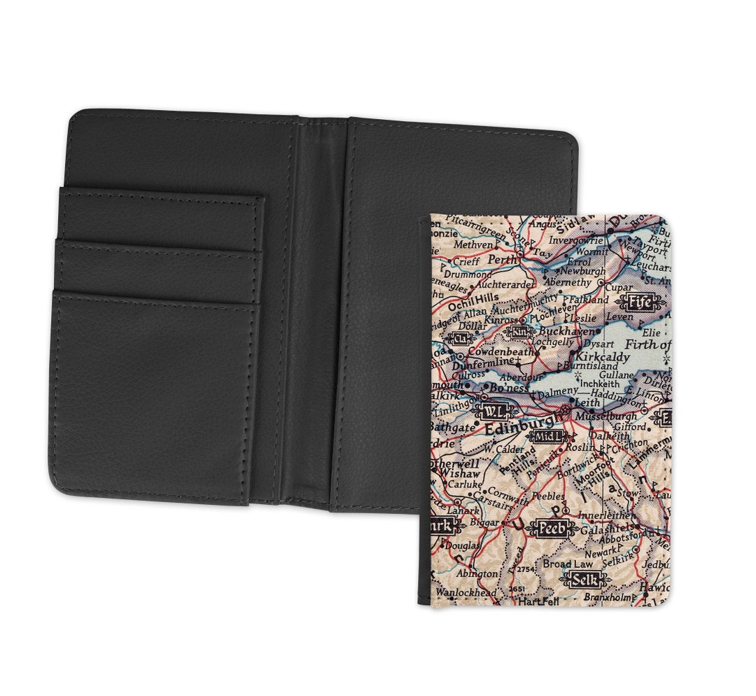 Edinburgh Scotland Map Passport Cover Edinburgh Passport Holder ...