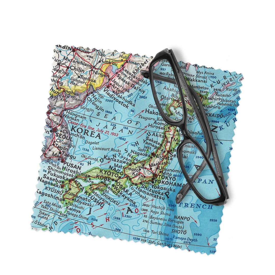 Japan Map Microfiber Lens Cloth - Japan Cleaning Cloth - Japan ...