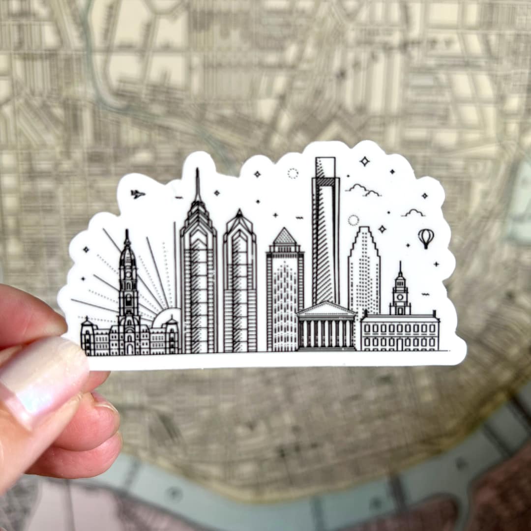 Philadelphia Pennsylvania Skyline Laptop Sticker - Philadelphia Water ...