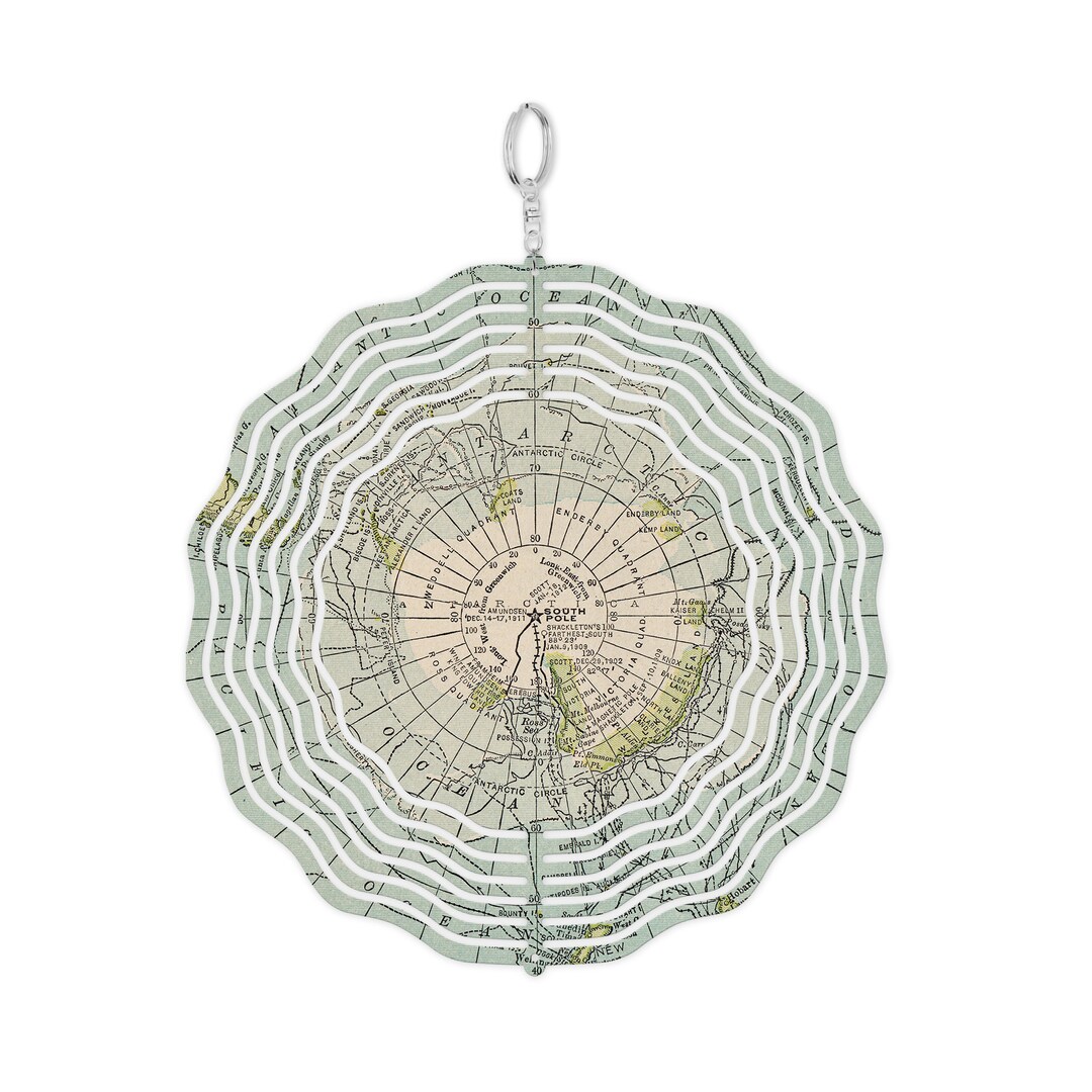 Antarctica Map Garden Spinner Antarctica Garden Decor - Etsy
