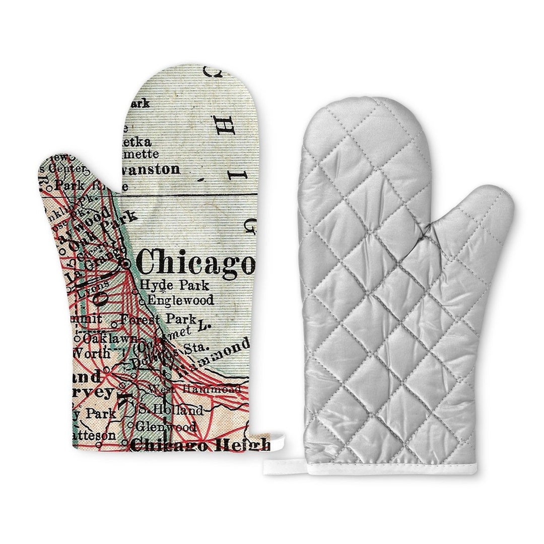 Chicago Map Oven Mitt Chicago Oven Mitt Chicago Gift Chicago Kitchen ...